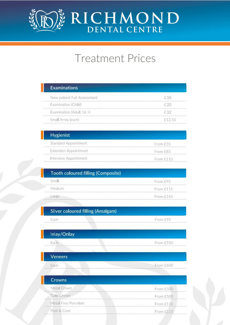Fees - Richmond Dental Centre